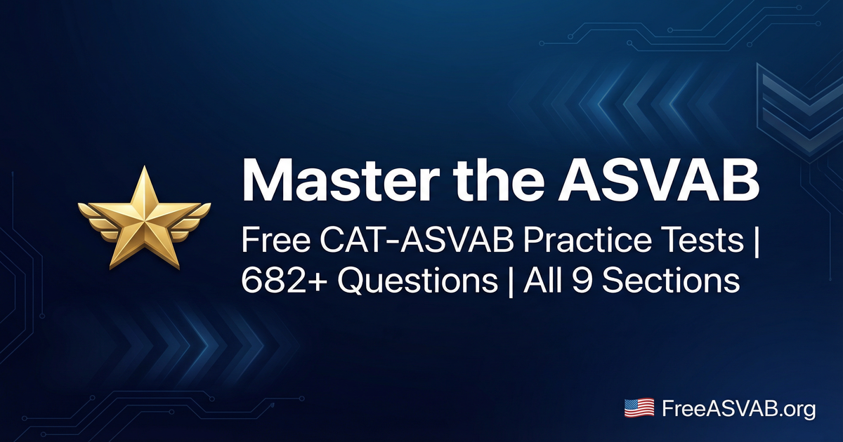 Free ASVAB Practice Tests | CAT-ASVAB Simulator with 682+ Questions